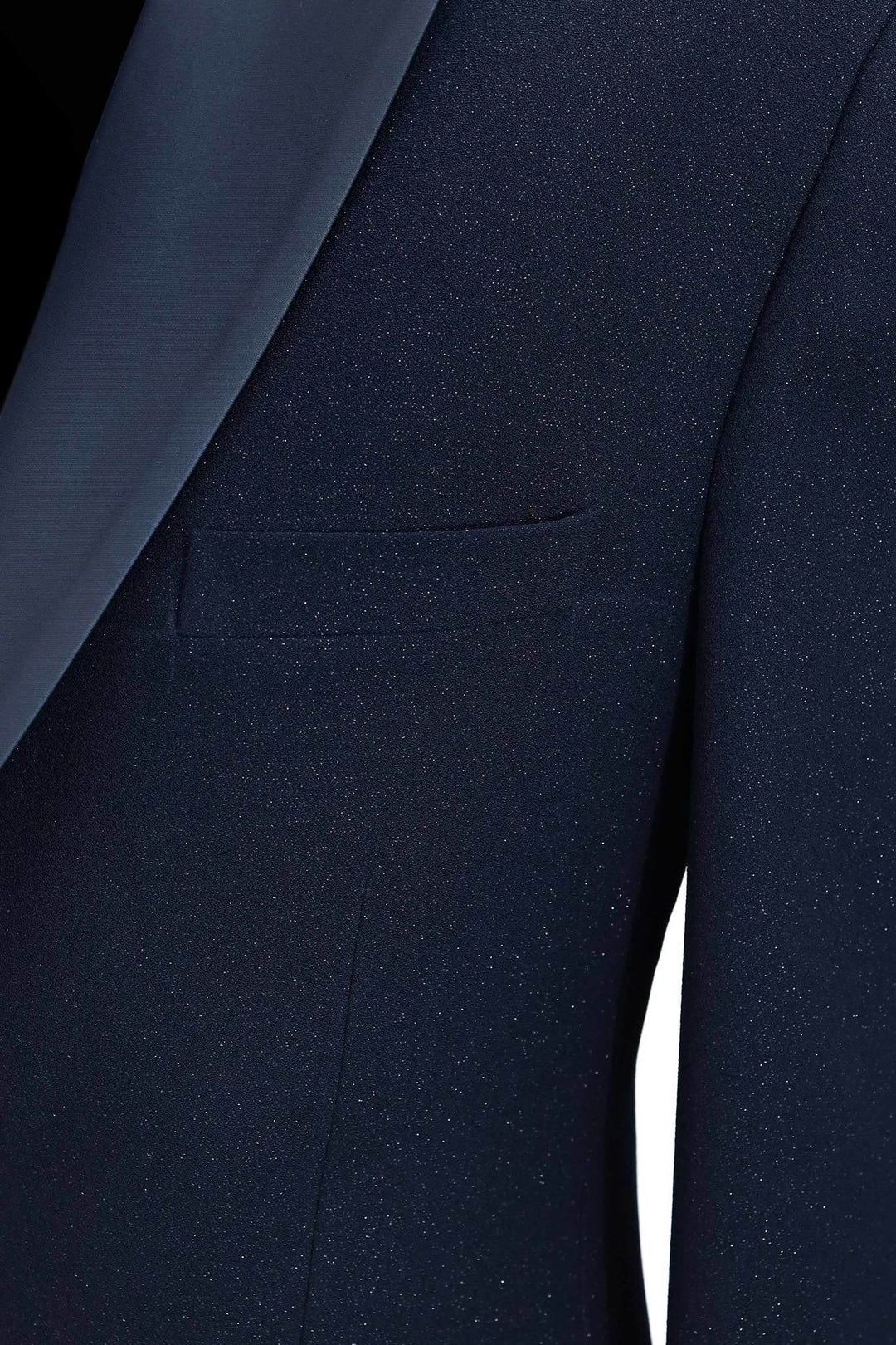 Navy Blue Prom Tuxedo Blazer with Blue Satin Lapel – Tumuh